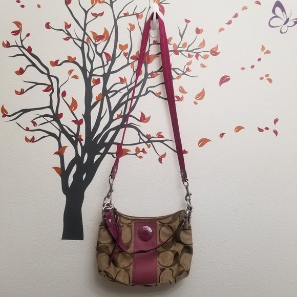 Coach | Bags | Auth Coach Signature Stripe Demi Crossbody F9218 | Poshmark